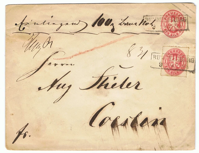 PREUSSEN GA-MIFR MI16 als Wertbrief "Rummelsburg nach Coeslin EUR 9,55 ...