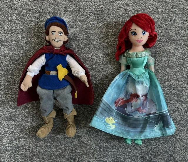 DISNEY PRINCE CHARMING From Snow White Bean Bag Plush 10" & Ariel Posh ...