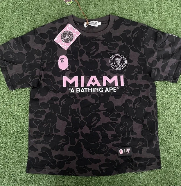 A BATHING APE (BAPE) x INTER MIAMI 93 T-SHIRT - BLACK (SIZE L) - READ ...