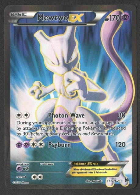 MEWTWO EX FULL Art Ultra Rare Pokemon Card #157/162 XY Breakthrough EUR ...