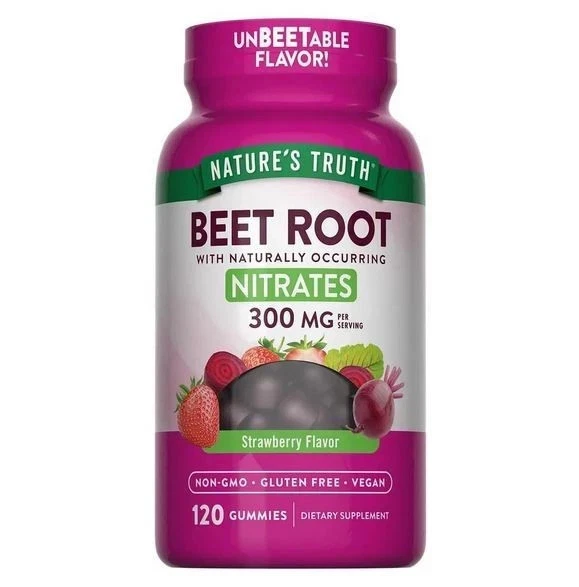 NATURE'S TRUTH BEET Root 300 mg Serving, 120 VEGAN Gummies, Strawberry ...