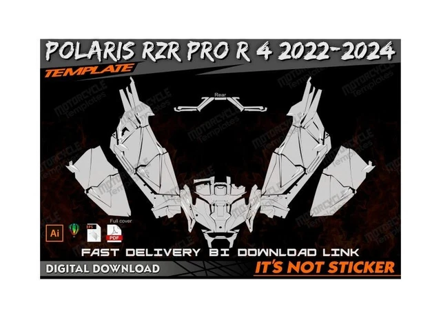 POLARIS RZR PRO R 4 2022-2024 Template vector 1/1 EPS-PDF-CDR format £ ...