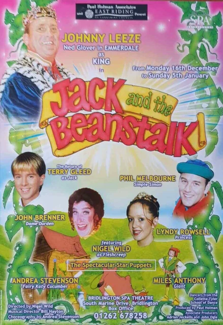 JACK AND THE Beanstalk flyer Johnny Leeze Emmerdale Terry Gleed £3.00 ...