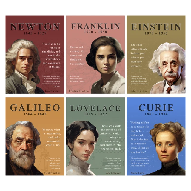 FAMOUS SCIENTISTS POSTER Pack (6x) | Teacher-Science Classroom Decor ...