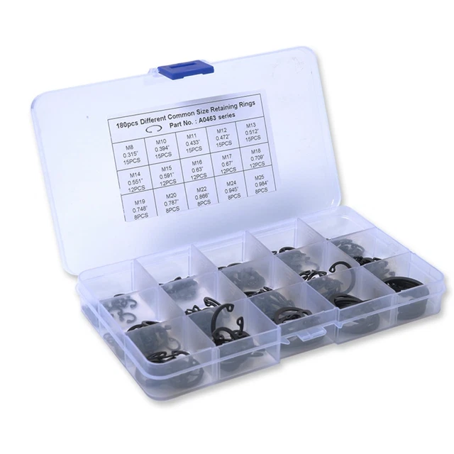 180 IN 1 65 Mn Carbon Steel Universal Snap Rings Set for Automotive £15 ...