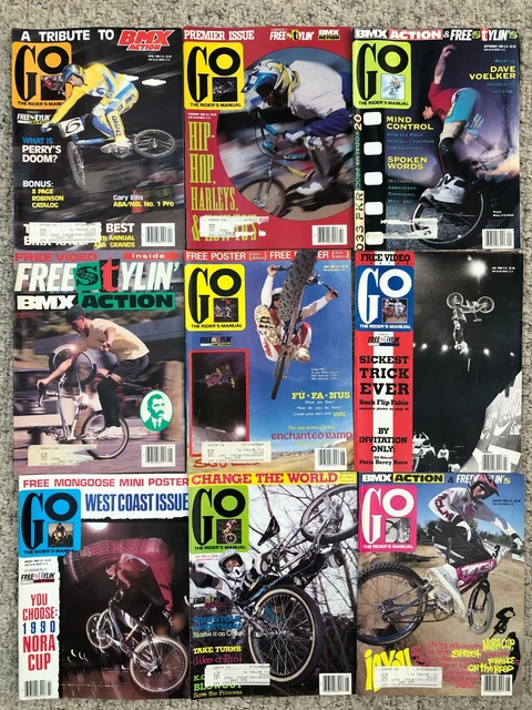 VINTAGE BMX ACTION / GO Magazine 1990 13 issues wizard pubs freestylin ...