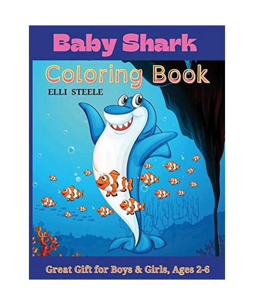 BABY SHARK COLORING Book: Baby Shark Coloring Pages Color Wonder ...