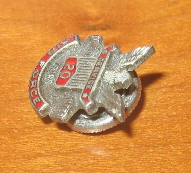 VINTAGE US AIR Force 20 Year Military Service Award Pin Mini Screwback ...