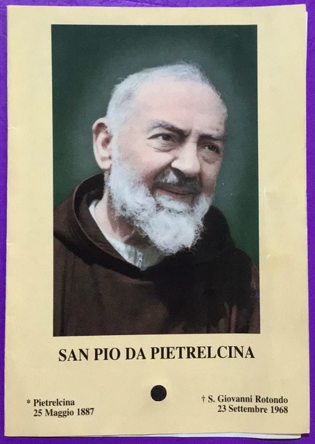 SANTINO HOLY CARD, San Pio Da Pietrelcina Con Reliquia -Rif. 10573 EUR ...