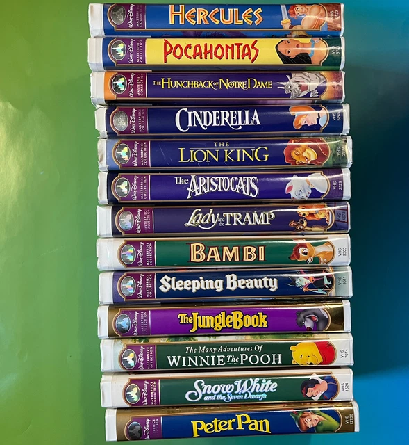12 DISNEY MASTERPIECE Collection Movie 90's VHS Tape lot lion king ...