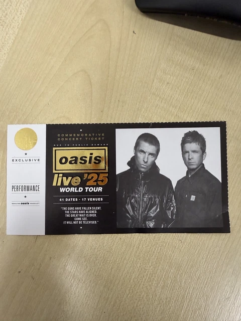 OASIS LIVE 25 Official World Tour Souvenir Ticket - No Date £15.08 ...
