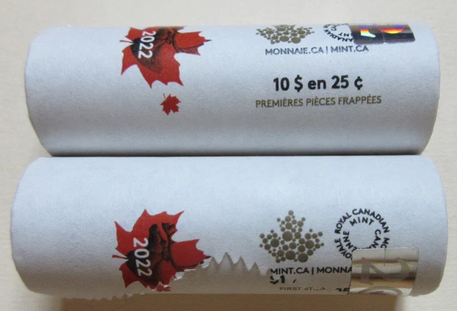 ROLL OF 2022 Quarters Twenty-Five Cents. Special Wrapped Mint Roll ...