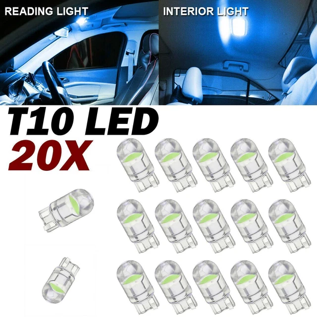 20X T10 LED COB Ice Blue Wedge Car Interior Light Dome Reading Lamp Map Bulb W5W $8.79 - PicClick AU