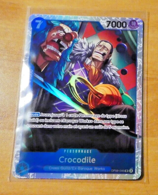 ONE PIECE CARD RARE HOLO GAME CARTE FRANCAISE Crocodile OP09-046 SR FR ...