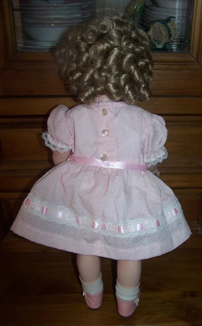 ARTIST MADE ALL Bisque Shirley Temple Doll In Pink $75.00 - PicClick AU