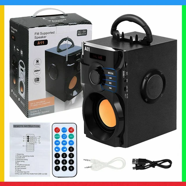 HEAVY BASS PORTABLE Bluetooth Wireless Speaker Outdoor Subwoofer FM w ...