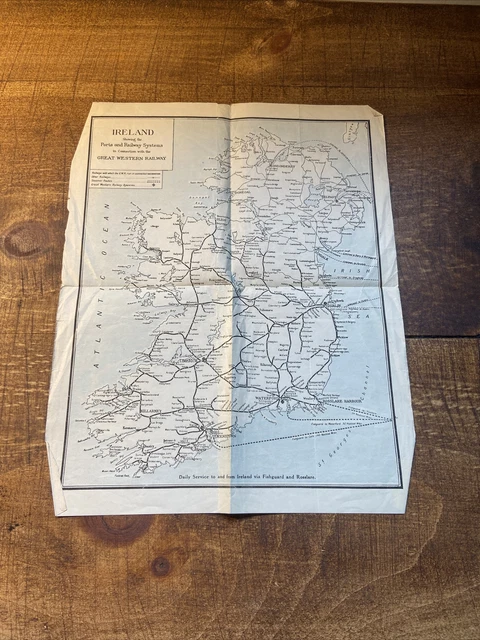 ORIGINAL RAILWAYANA PAPERWORK: GREAT WESTERN RAILWAY Map of IRELAND £6. ...