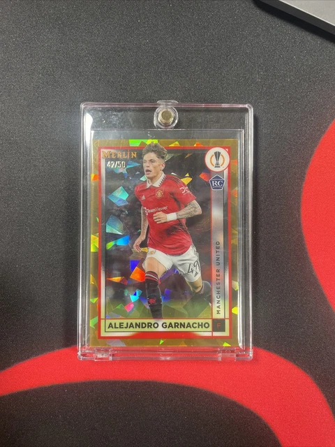 2022-23 TOPPS MERLINO Cromo Alejandro Garnacho Oro Atomic Rookie 42/50 ...