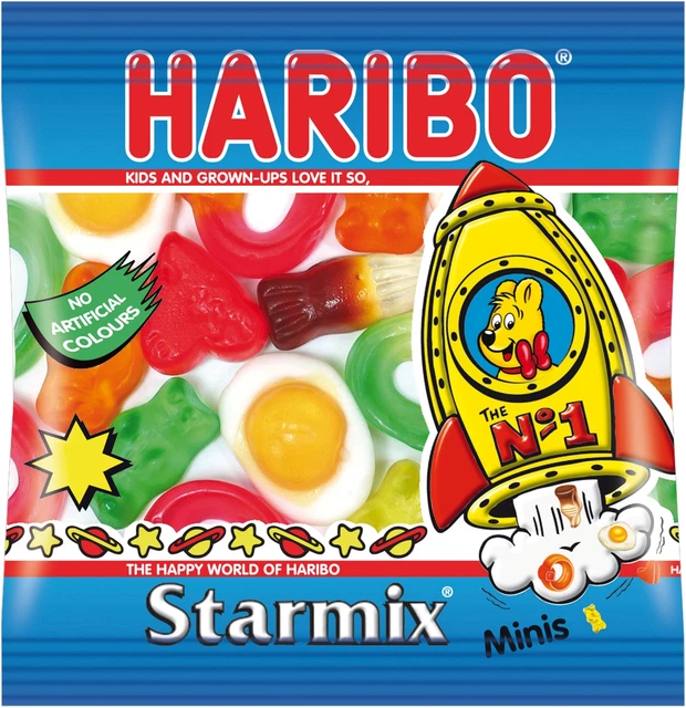 HARIBO STARMIX MINI Bags Full Box Of 100 Gummy Jelly Sweets £13.49 ...