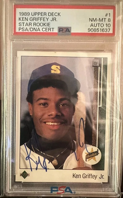 1989 UPPER DECK # 1 Signed Ken Griffey Jr Psa 8 Nm-Mt Psa/Dna Auto 10 ...