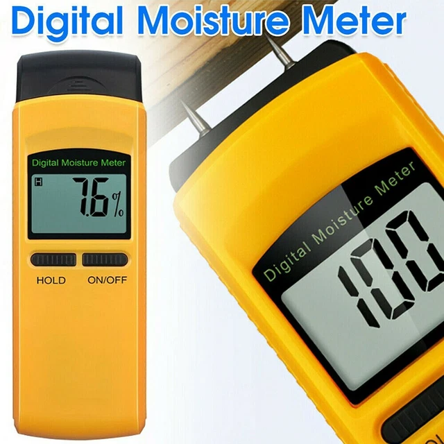 DETECTOR DIGITAL MOISTURE Meter Yellow Caravan Tester Home Improvement ...