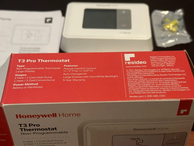 HONEYWELL HOME- T3 Pro Thermostat 2H/1C Heat Pump and 1H/1C ...
