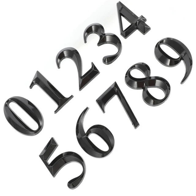 10 PCS NUMBER Door Sign 3D Digital Stickers House Numbers Logo Texture ...