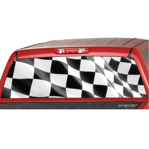CHECKERED FLAG REAR Window Graphic Decal Tint Sticker Truck wrap suv ...
