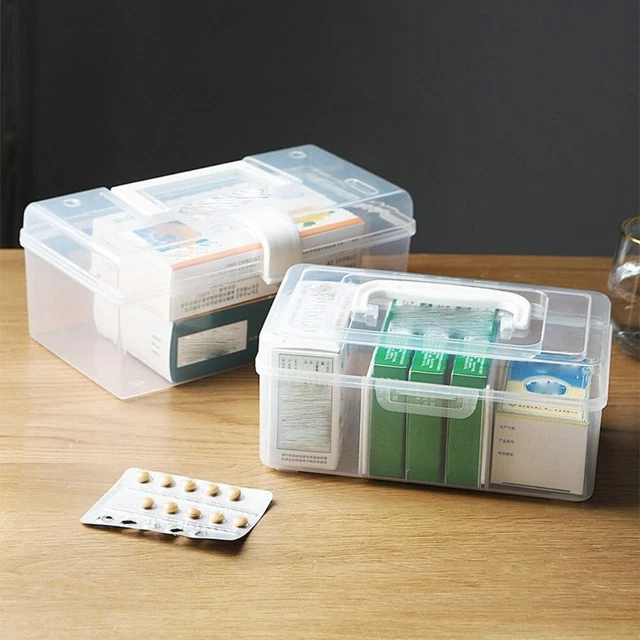PP PLASTIC STORAGE Box Dustproof Medicine Cabinet New Emergency Kit Box ...