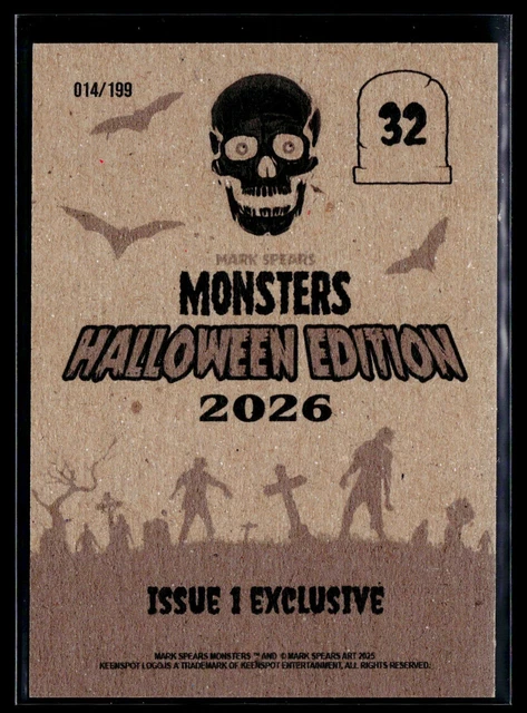 2026 MARK SPEARS Monsters Halloween #32 BLACK & WHITE /199 Werewolf ...