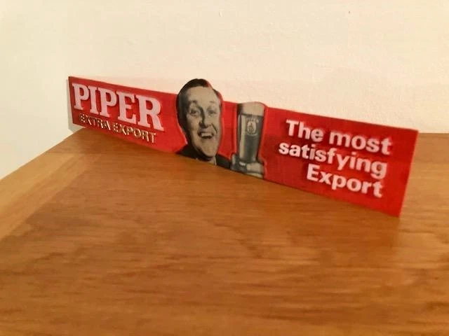 RARE VINTAGE PIPER Extra Export advert sign Tennants beer brewery pub ...