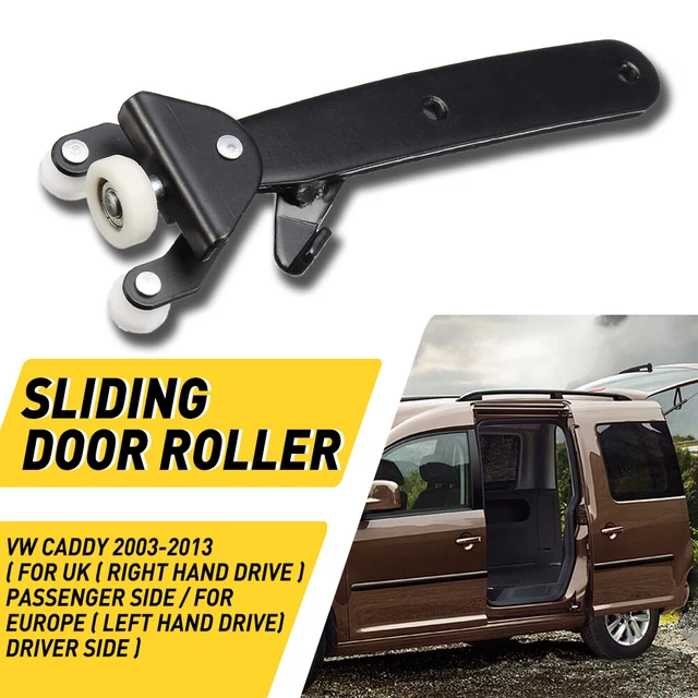 BLACK SLIDING DOOR Lower Roller Bottom Hinge Guide Left For VW Caddy ...