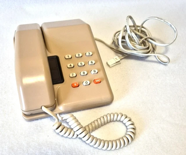 BT VISCOUNT BEIGE Telephone Vintage Retro 1980s Push Button British ...