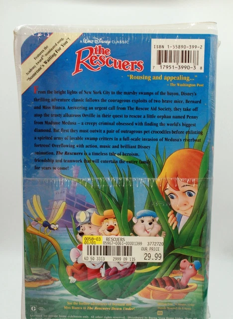 1977 DISNEY THE Rescuers VHS Black Diamond Edition Sealed #1399 £13.09 ...