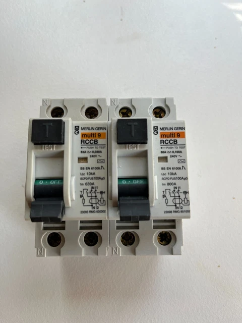 MERLIN GERIN RCCB 80 & 63amp 30ma 10ka AC type BS61008 £6.00 - PicClick UK