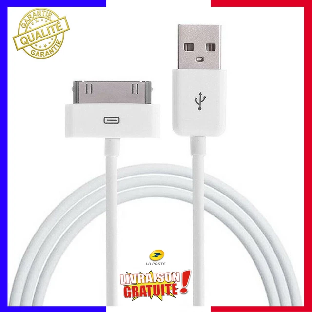 CÂBLE 30 PIN vers USB 1M Charge et Transfert de données pour IPhone 3/4 ...