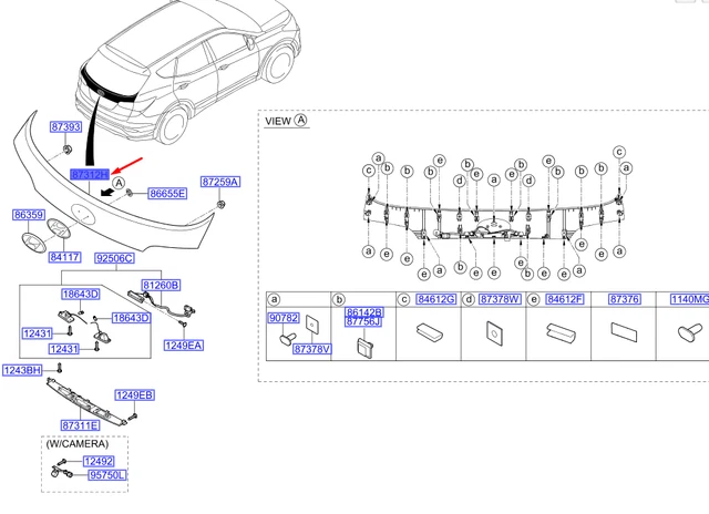 HYUNDAI SANTA FÉ MK3 DM Tailgate Upper Garnish 873712W000 NEW GENUINE £ ...