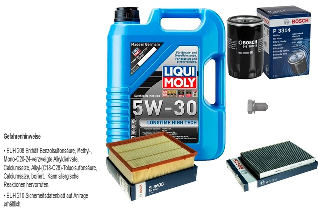 BOSCH INSPECTION SET 5 LIQUI MOLY Longue Date High Tech 5W-30 pour Skoda EUR 100,19 - PicClick FR