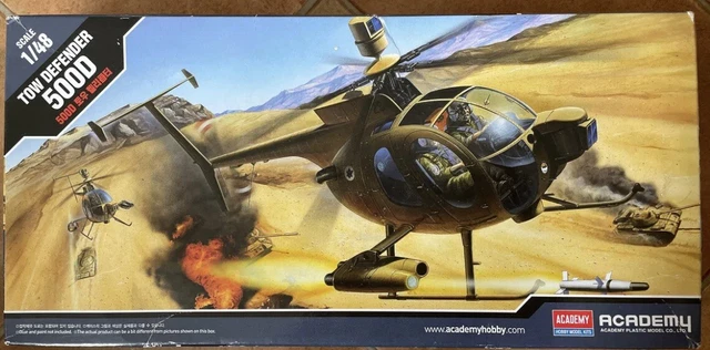 ACADEMY MCDONNELL DOUGLAS Hughes Tow Defender 500D 1/48 SCALE KIT 12250 ...