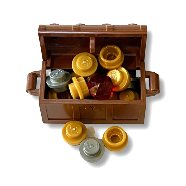 LEGO TREASURE CHEST with Gold & Silver Coins & Gem - Pirate Castle MOC ...
