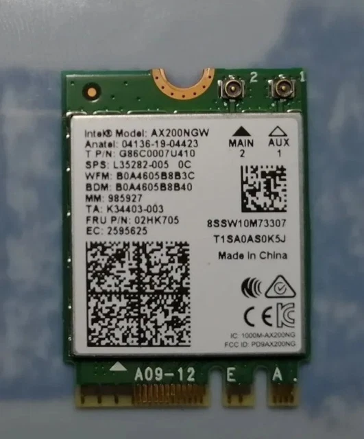 INTEL WIFI 6 AX200 AX200NGW M.2 Wifi Bluetooth Card 802.11ax wifi ...