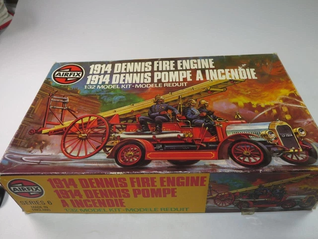VINTAGE AIRFIX MODEL Kit 1/32 Scale 1914 DENNIS FIRE ENGINE SEALED in ...