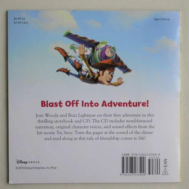 TOY STORY READ-ALONG Storybook & CD~ Disney PIXAR~ CD uses original ...