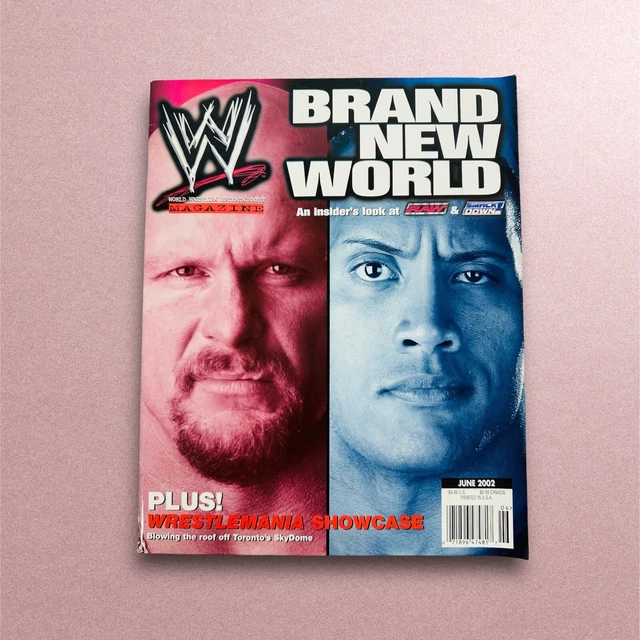 WWE MAGAZINE (JUNE, 2002) Stone Cold Steve Austin & The Rock Cover £20. ...