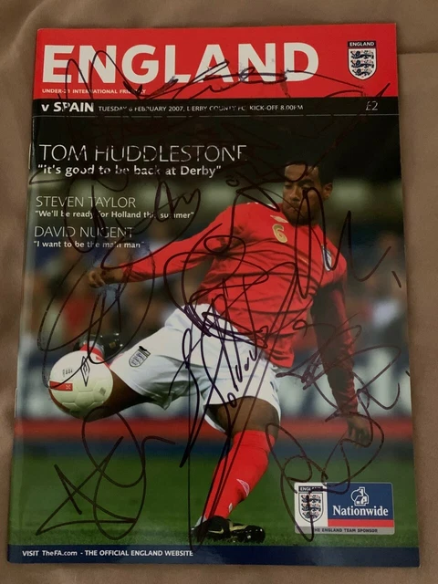 ENGLAND SPAIN U21 Full Squad Signed Programme UEFA Young Carson Soldado ...