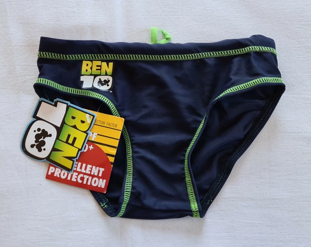 CARTOON NETWORK BEN 10 Boys Logo Printed Racer Swim Brief Bathers Size ...