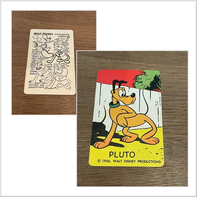 VINTAGE 1956 WALT Disney Pluto Cartooning Card Extremely Rare Disney ...
