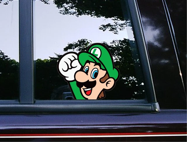 LUIGI PEEKER PEEKING Peek Window Vinyl Car Decals Super Mario Games ...