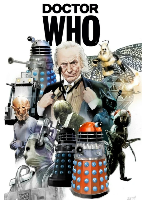 DOCTOR WHO 1ST Doctor montage target book cover style including dalek ...