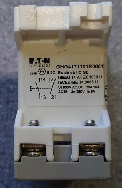 NEW EATON EXD IIC Atex push button switch contact GHG417110R001 N/O N/C ...